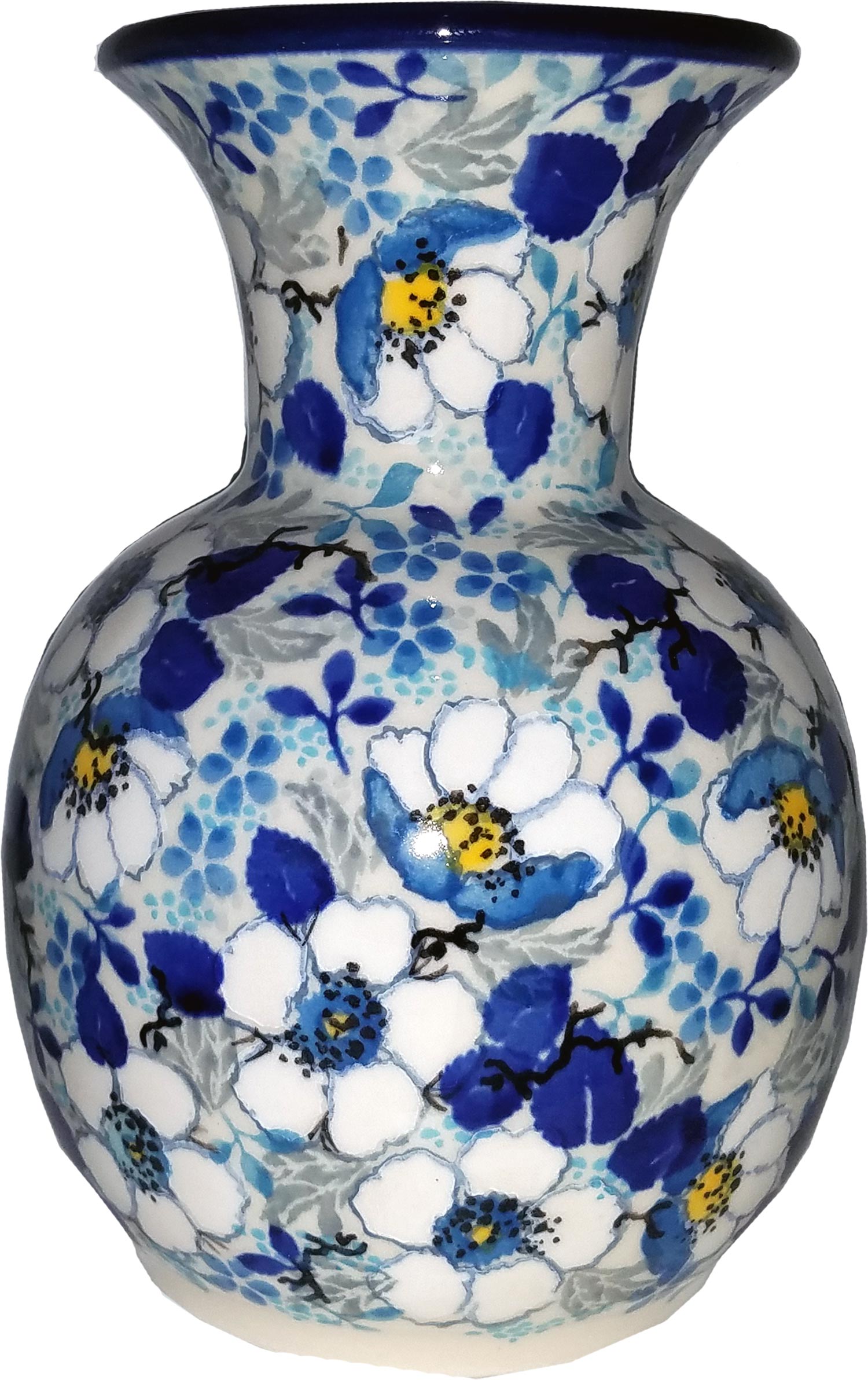 Boleslawiec Polish Pottery Ceramika Artystyczna UNIKAT 4845 Flower Vas ...