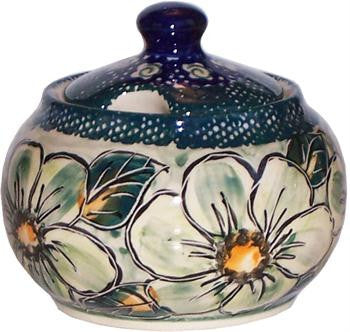 Boleslawiec Polish Pottery UNIKAT Sugar Bowl "Green Garden" – Home of ...