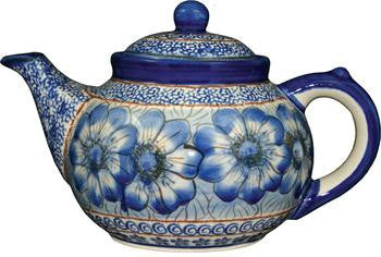 Boleslawiec Stoneware Polish Pottery UNIKAT Teapot or Coffee Pot "Blue ...