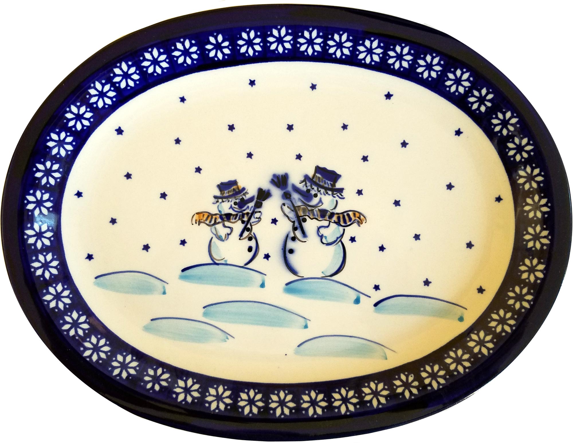 Boleslawiec Polish Pottery Christmas Serving Platter "Snowman" – Home ...