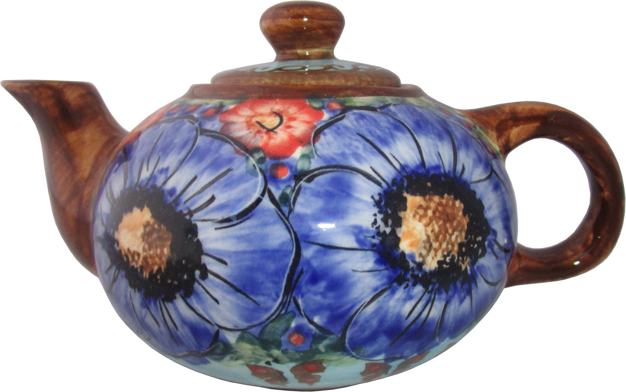 Boleslawiec Polish Pottery UNIKAT Small 16 oz Teapot Coffee Pot "Blue ...
