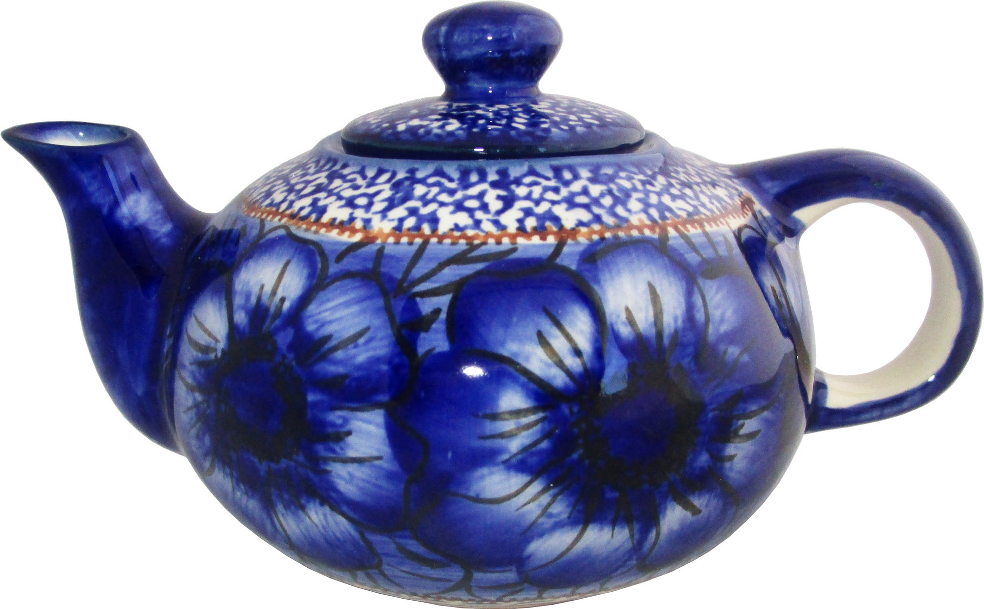 Boleslawiec Polish Pottery UNIKAT Small 16 oz Teapot Coffee Pot "Blue ...