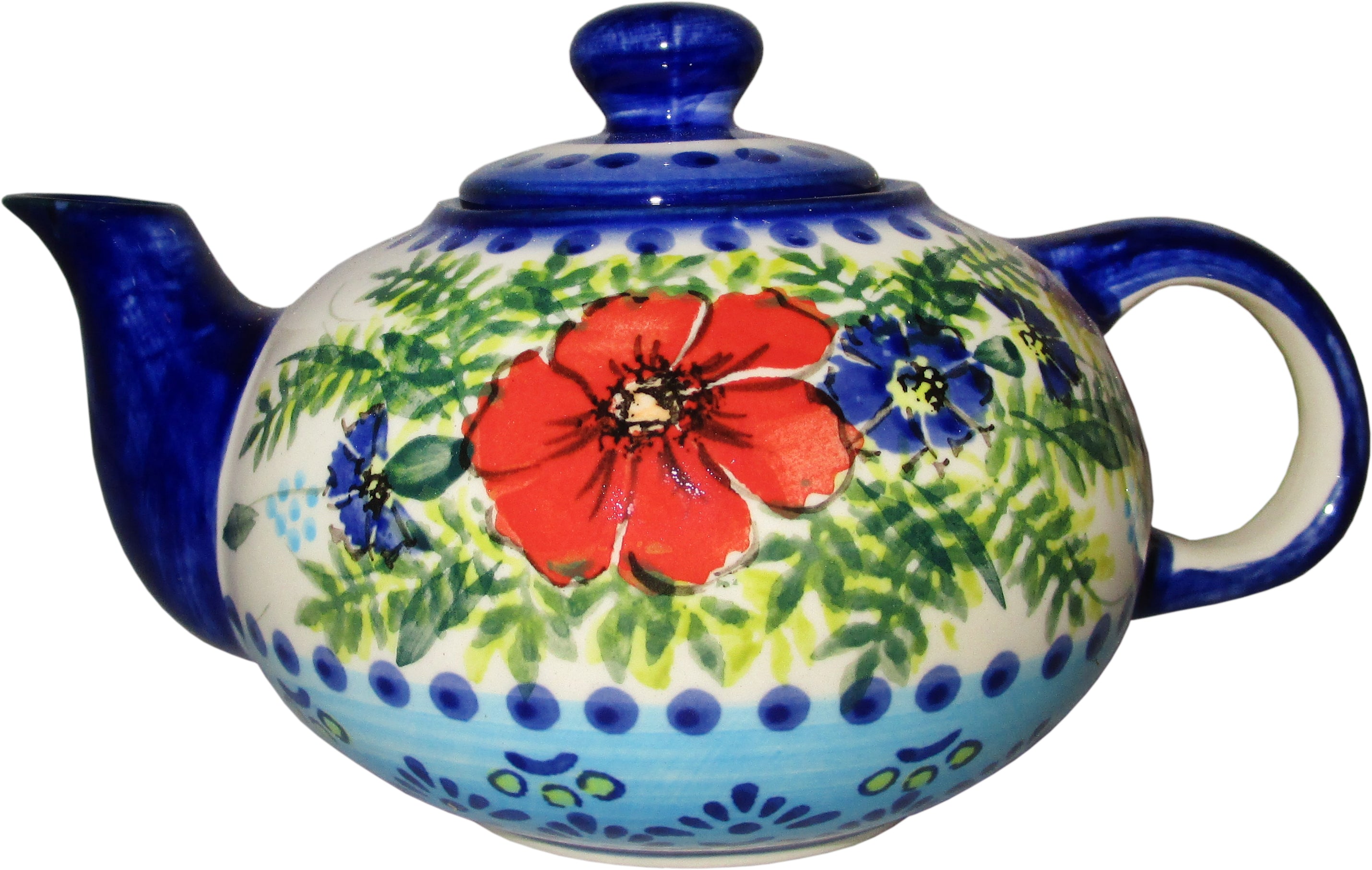 Boleslawiec Polish Pottery UNIKAT Small 16 oz Teapot Coffee Pot "Veron ...